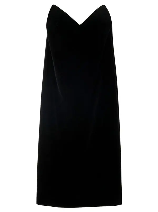 Loewe Bustier Velvet Dress - Black