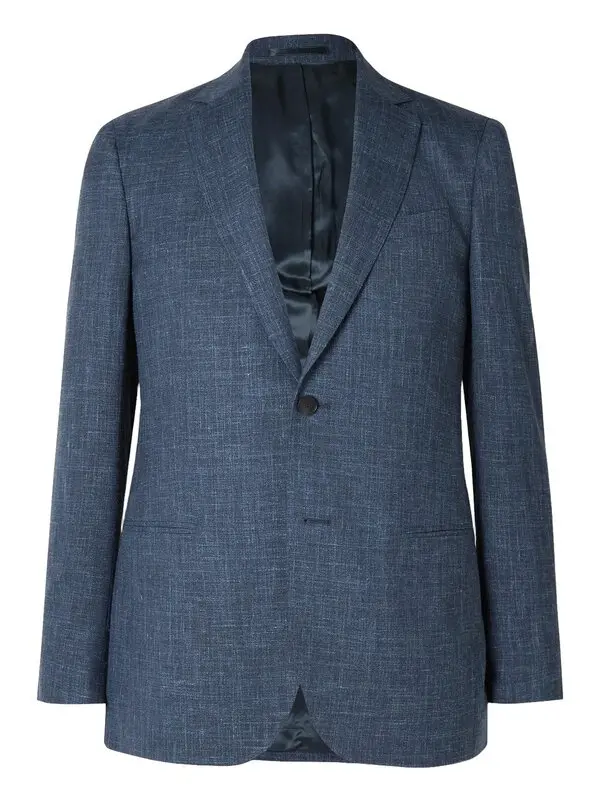 Mr P. Virgin Wool, Silk And Linen-blend Suit Jacket - Blue