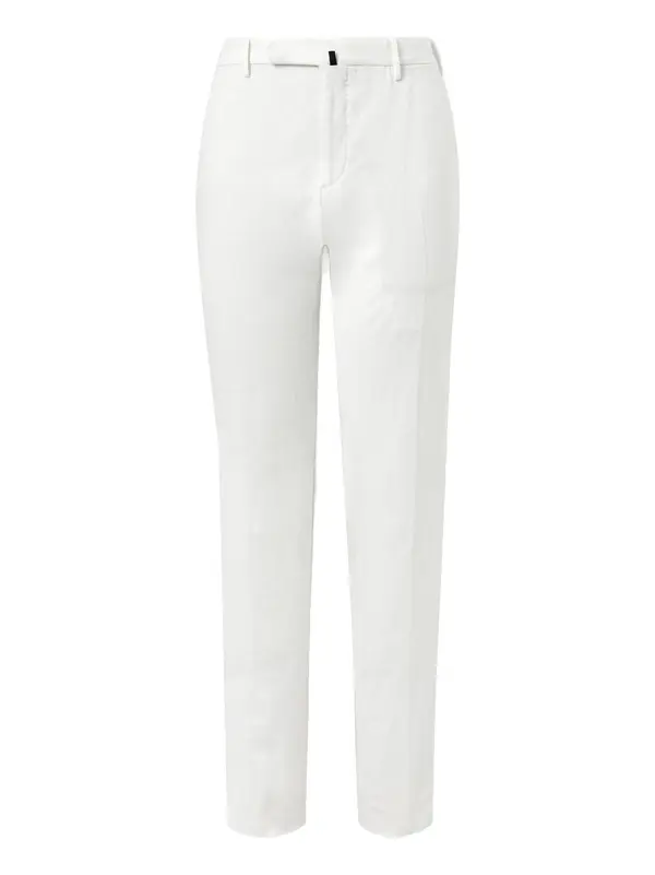 SLOWEAR Slim-fit Linen Trousers - White