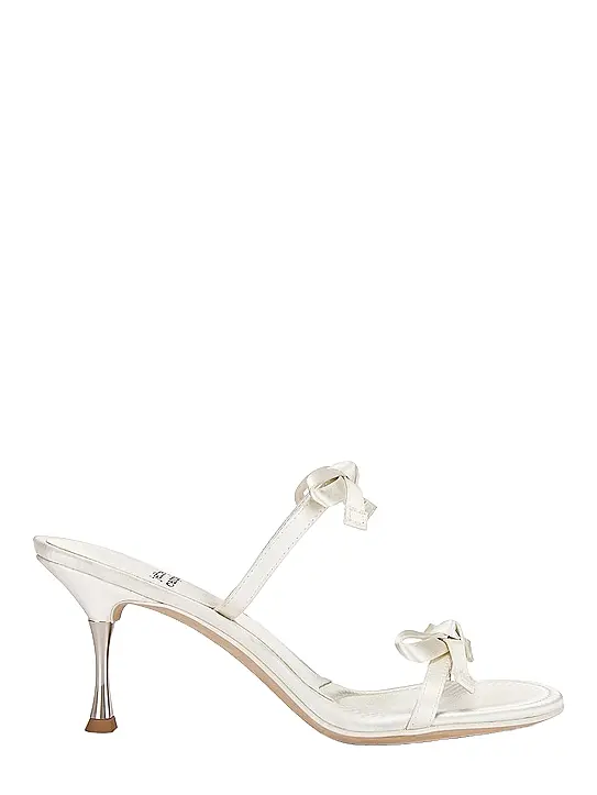 Jeffrey Campbell Bow-bow Sandal - White Satin Silver