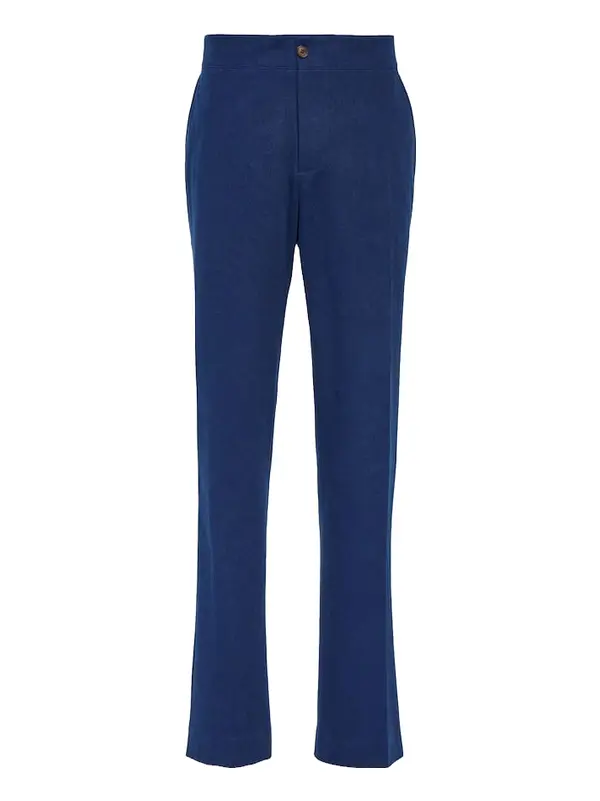 King & Tuckfield Cotton Slim Pants - Blue