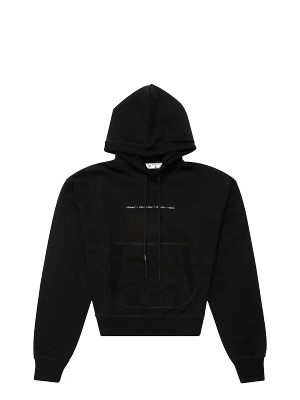 Off-White Tornado Arrow Over Flatlock Hoodie - Black