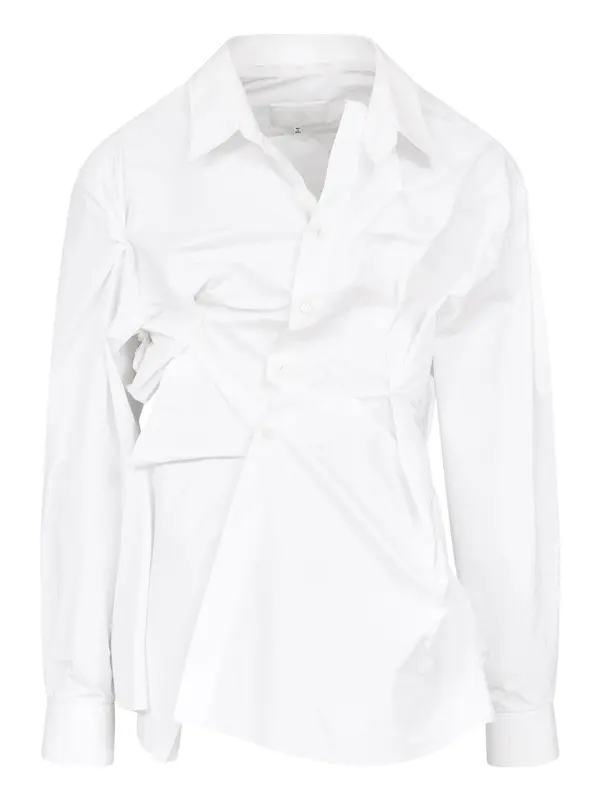 MAISON MARGIELA Asymmetric Gathered Shirt - White