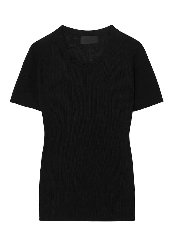 NILI LOTAN Hettie Ribbed T-shirt - Black