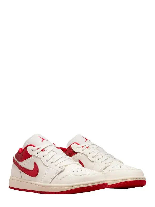 JORDAN Air 1 Low Se Basketball Sneaker - Sail/ Varsity Red/ Team Red