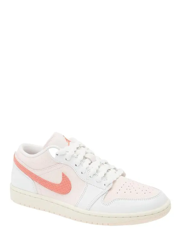 JORDAN Air 1 Low Se Basketball Sneakers - Summit White/ Ember/ Pink