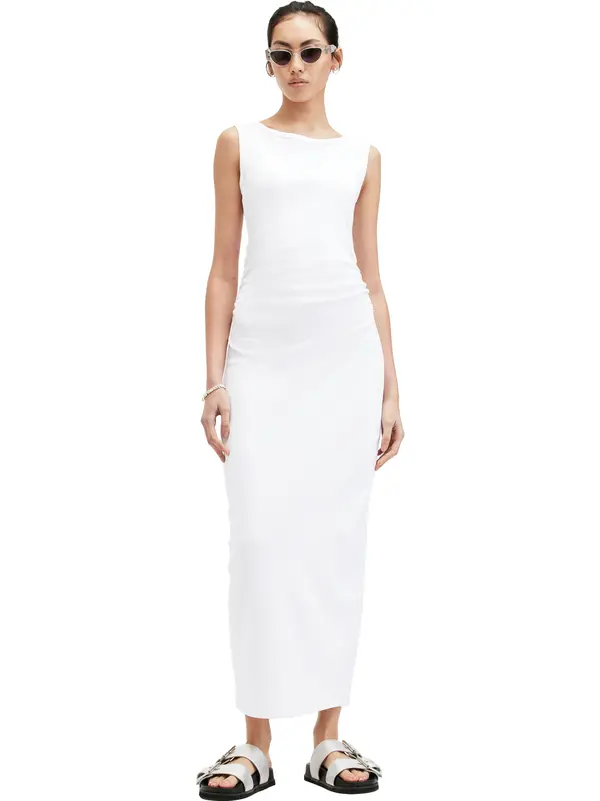 ALLSAINTS Katarina Boat Neck Maxi Dress - Optic White