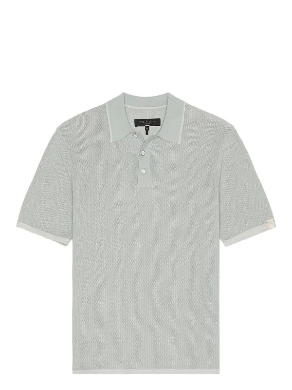 Rag & Bone Harvey Knit Polo - Light Blue