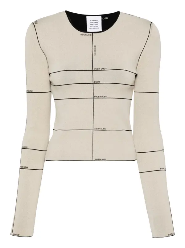 Vetements Intarsia-knit Long-sleeved Top - Neutrals