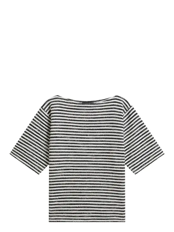 AGNÈS B. Striped Knitted Top - Black