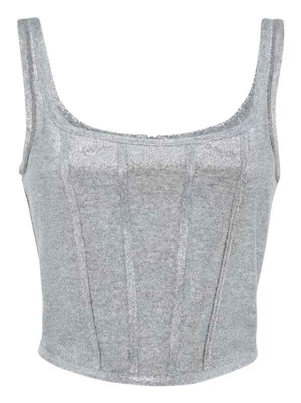 Brunello Cucinelli Sleeveless Corset Top - Silver