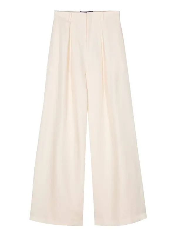 Ralph Lauren Greer Pleat-detail Palazzo Pants - Neutrals