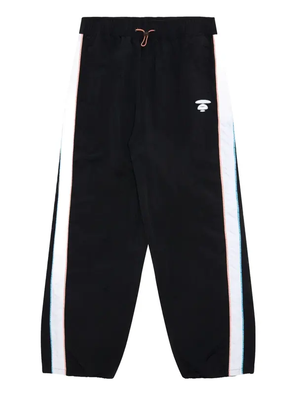 A BATHING APE Aape * Milo-embroidered Wide-leg Trousers - Black