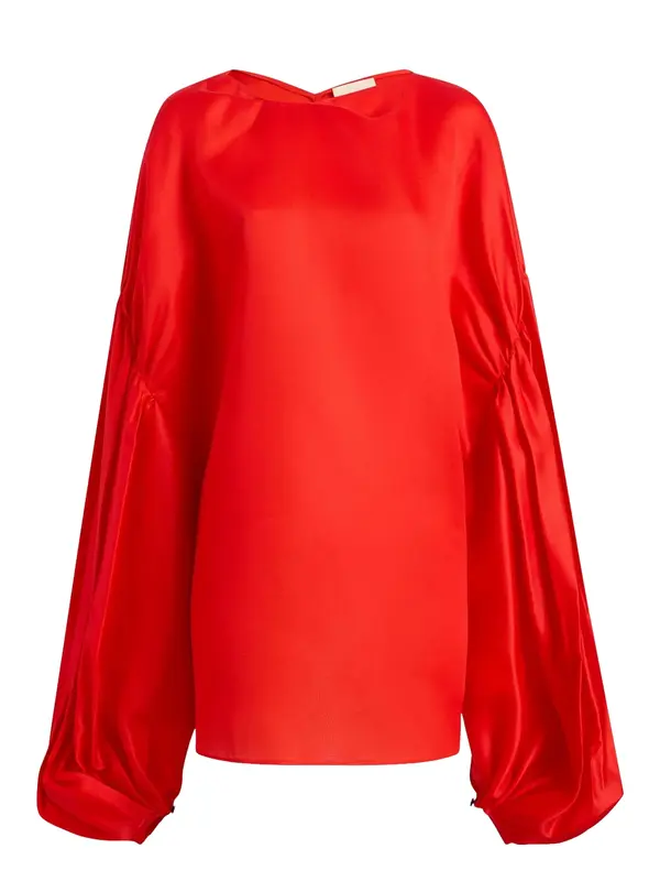 Khaite The Quico Silk Blouse - Red
