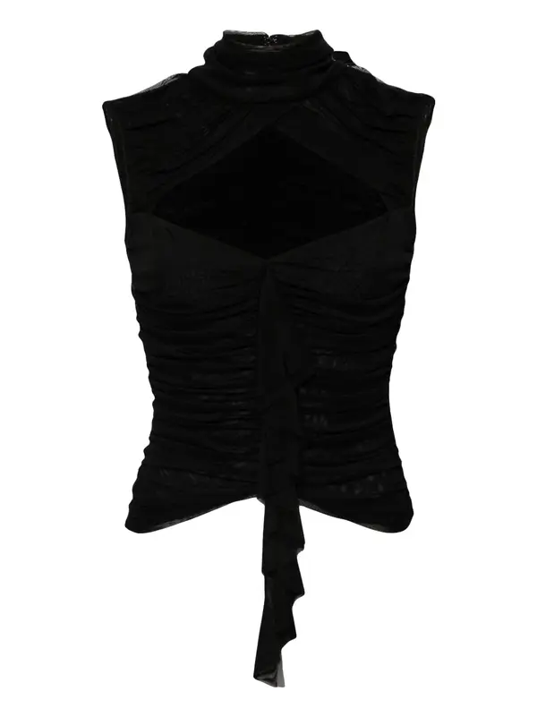 DE LA VALI Tiramisu Ruched Top - Black