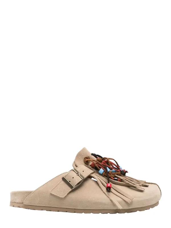 SCAROSSO Geo Suede Sandals - Neutrals