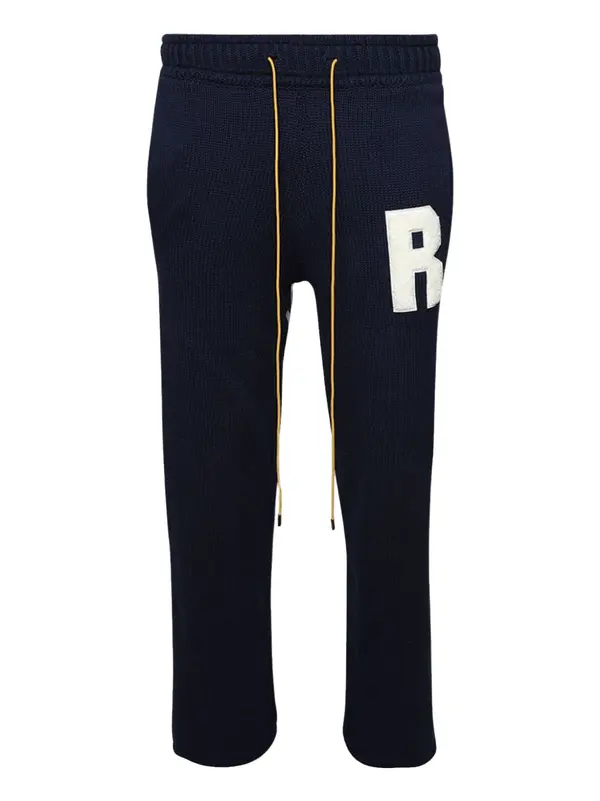 Rhude Letter-patch Drawstring Trousers - Blue