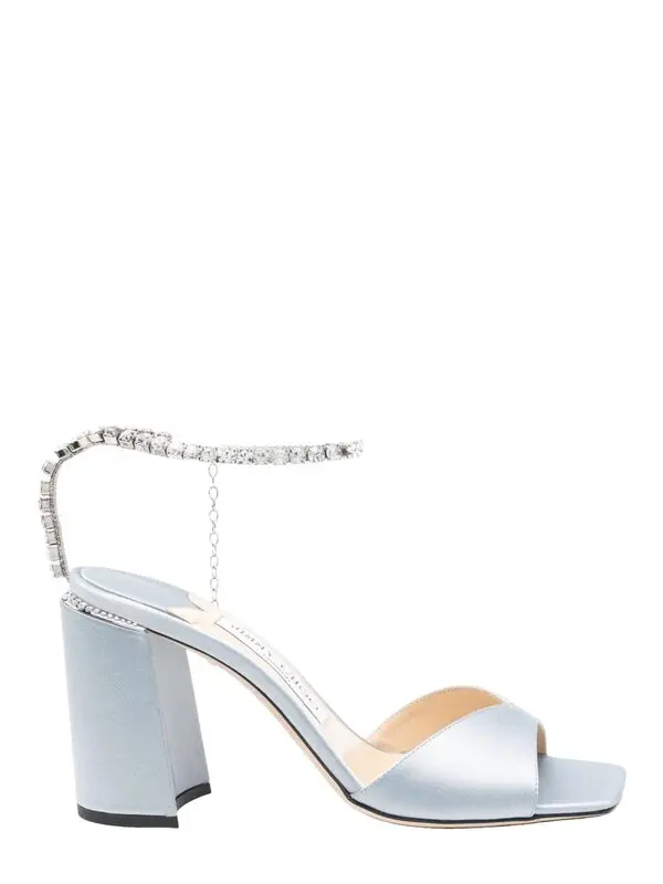 JIMMY CHOO Saeda 80mm Crystal-strap Sandals - Blue