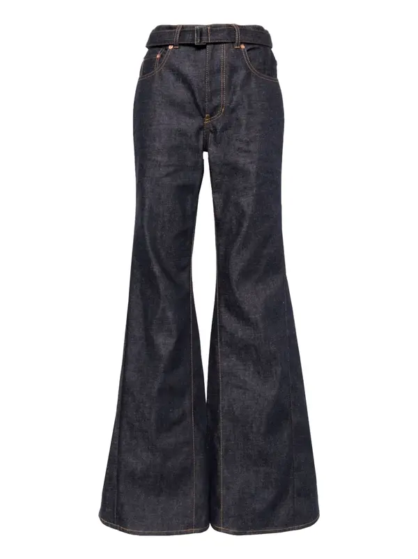 Sacai Mid-rise Flared Jeans - Blue