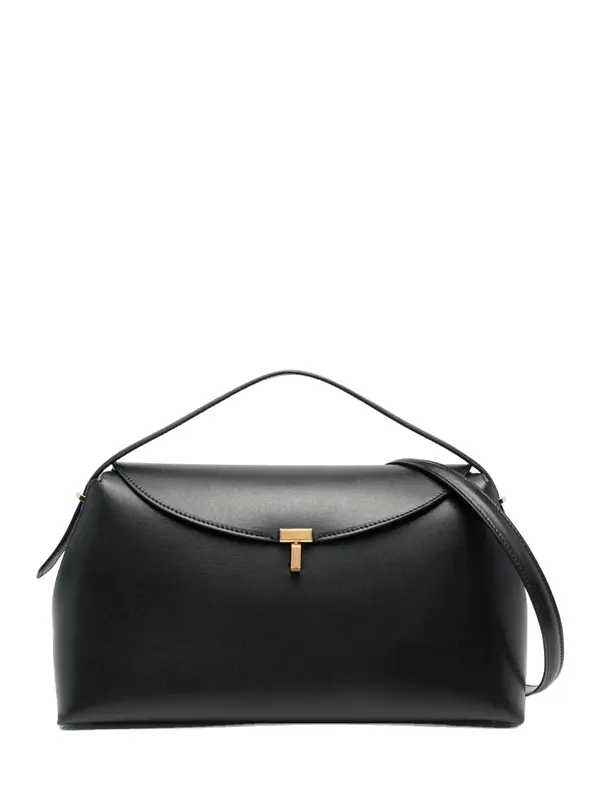 TOTEME T-lock Leather Shoulder Bag - Black