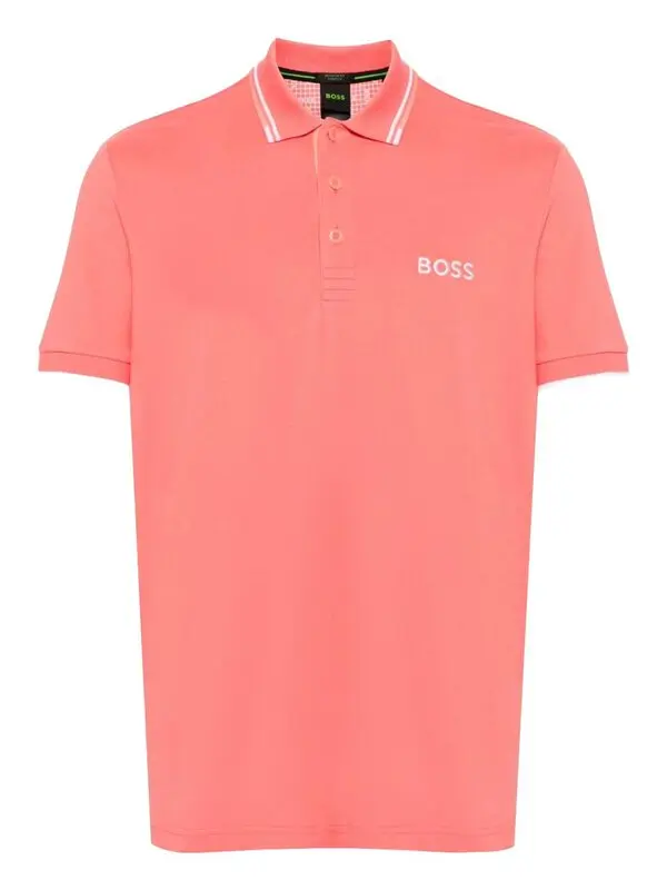 BOSS Logo-embroidered Piqué Polo Shirt - Pink