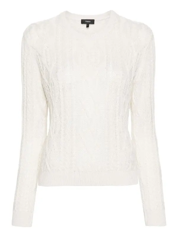 Theory Cable Knit Jumper - Neutrals