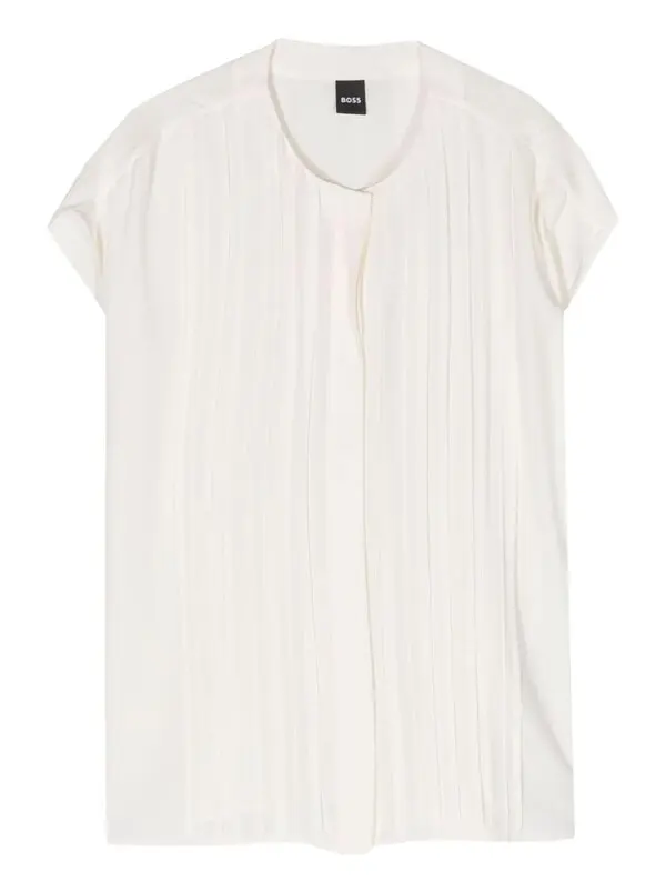 BOSS Berita Pintuck-detail Blouse - White