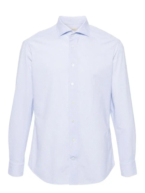 TRAIANO MILANO Polka Dot Cutaway-collar Shirt - White