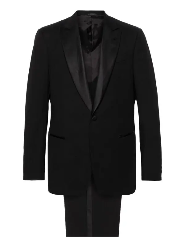 Giorgio Armani Single-breasted Virgin Wool Suit - Black