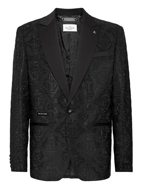 Philipp Plein Hexagon Crystal-embellished Blazer - Black