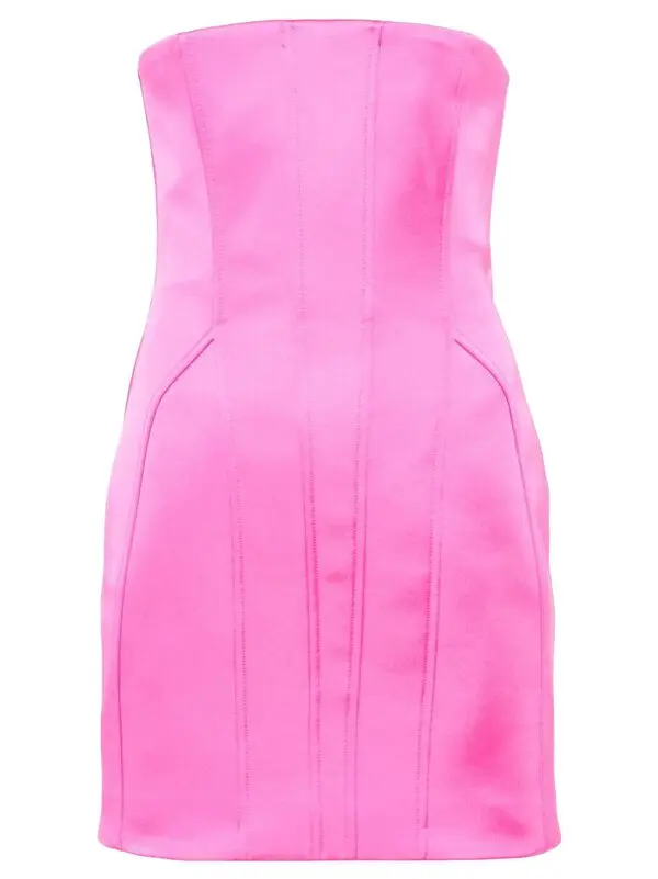 Giuseppe Di Morabito Strapless Satin Mini Dress - Pink