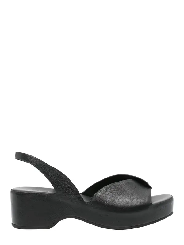 DEL CARLO 50mm Crossover-strap Leather Sandals - Black