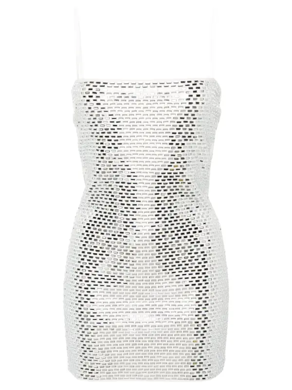 Retrofete Avanyah Rhinestoned Minidress - Silver