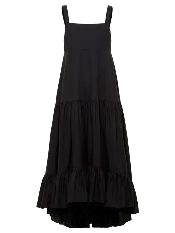AZLEE Griffon Poplin Midi Dress - Black