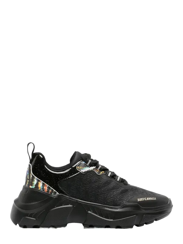 Just Cavalli Monogram Panelled Chunky Sneakers - Black