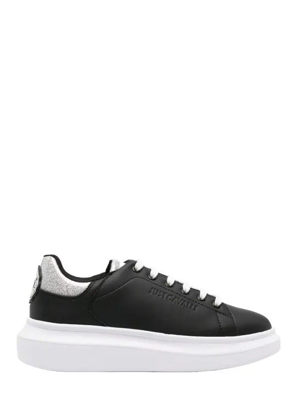 Just Cavalli Glitter Lace-up Sneakers - Black