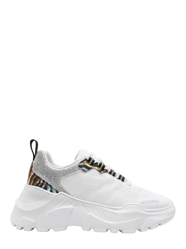 Just Cavalli Monogram Panelled Chunky Sneakers - White