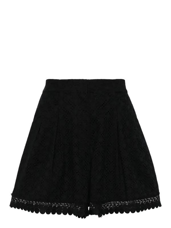 Shiatzy Chen Openwork Shorts - Black