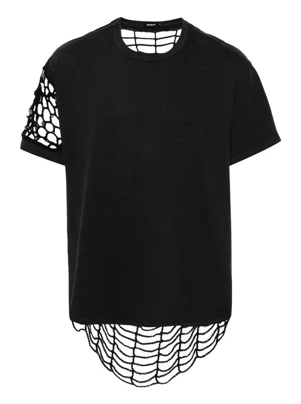 MISBHV Crochet-paneling T-shirt - Black