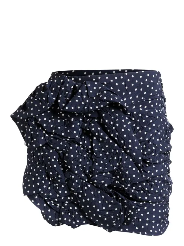 Bally Polka-dot Ruched Mini Skirt - Blue