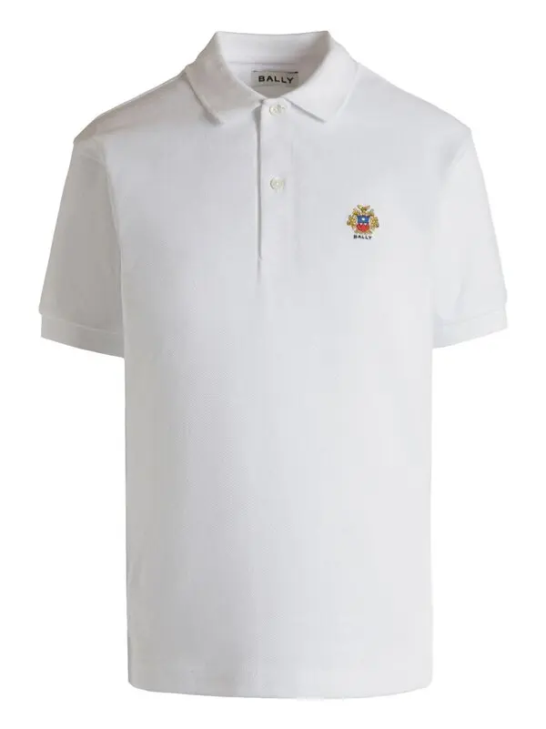 Bally Logo-embroidered Cotton Polo Top - White