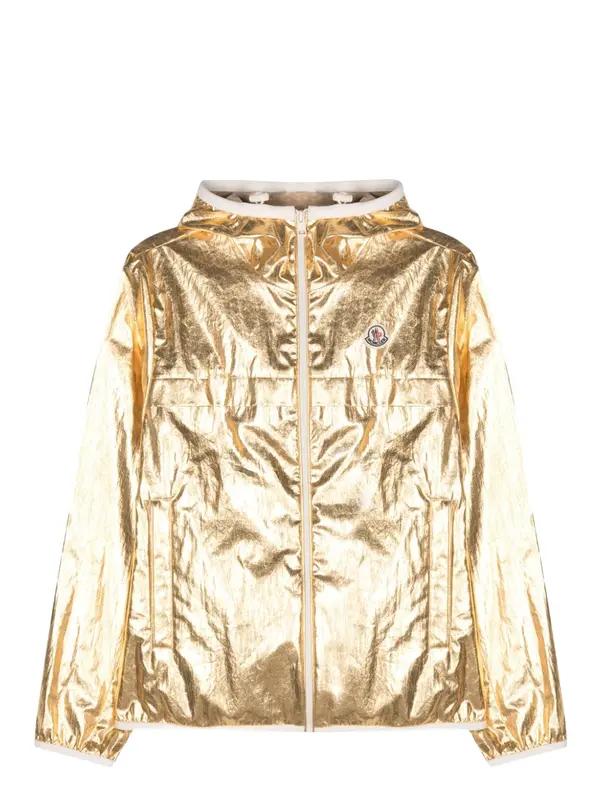 Moncler Roques Laminated Hooded Jacket - Gold