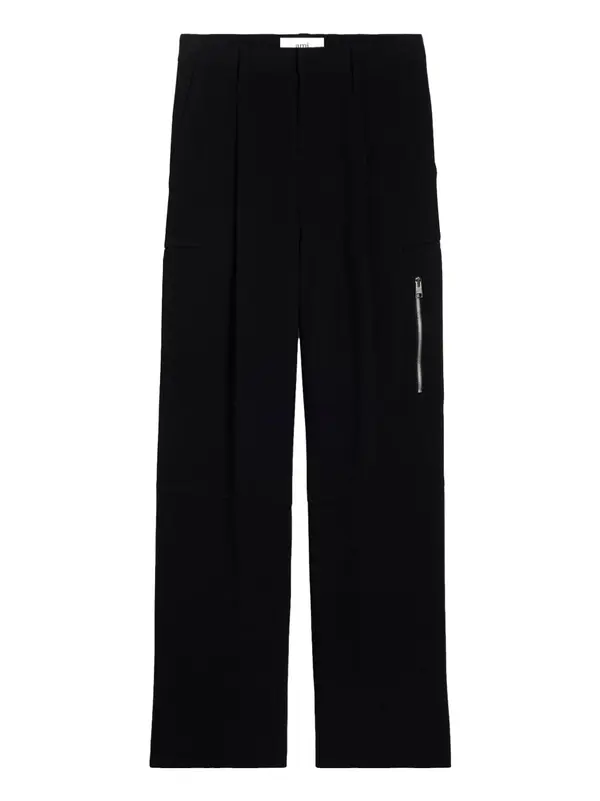Ami Tailored Wide-leg Trousers - Black