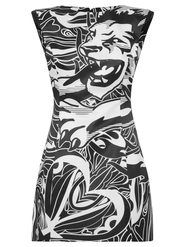 Philipp Plein Graphic Print Minidress - Black