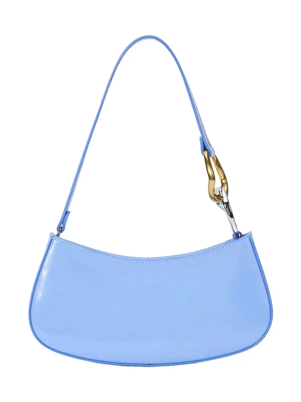 Staud Ollie Patent-leather Shoulder Bag - Blue