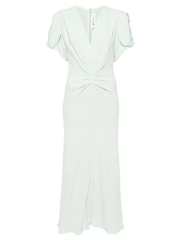 Victoria Beckham Ruched-detail Midi Dress - Green