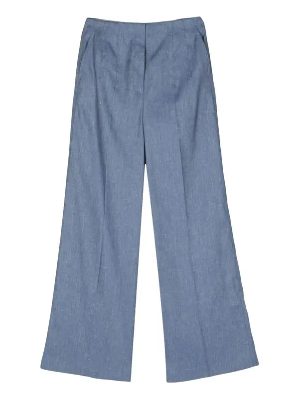 BOSS High-waisted Wide-leg Trousers - Blue