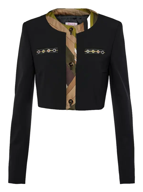 Emilio Pucci Vivara Cropped Wool-blend Jacket - Black