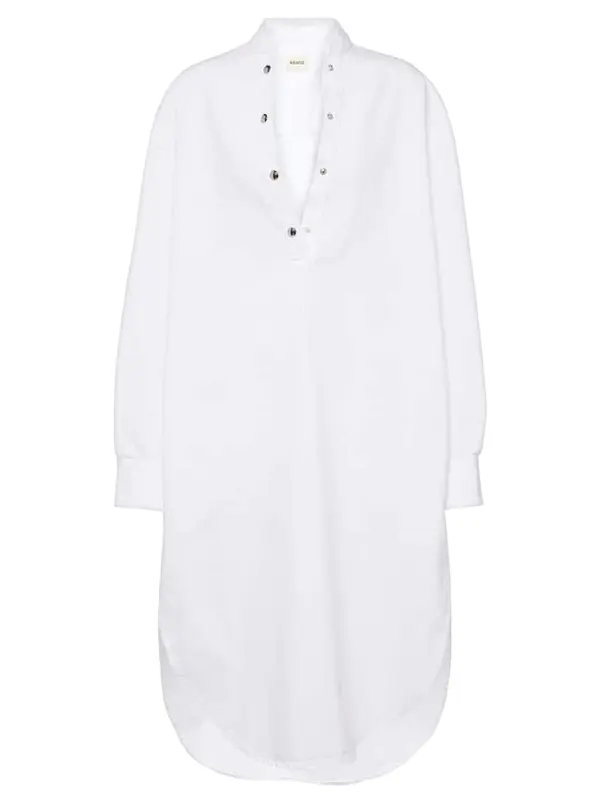 Khaite Seffi Cotton Shirt Dress - White