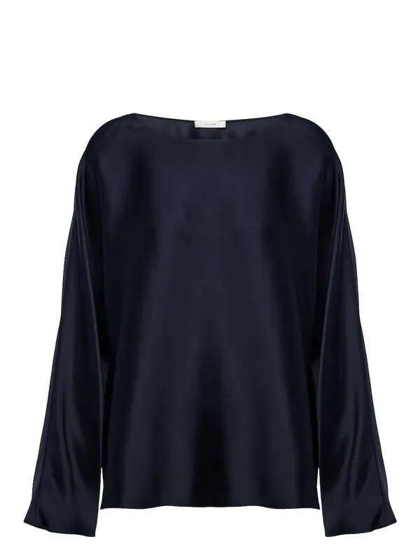 THE ROW Dylia Silk Satin Blouse - Blue